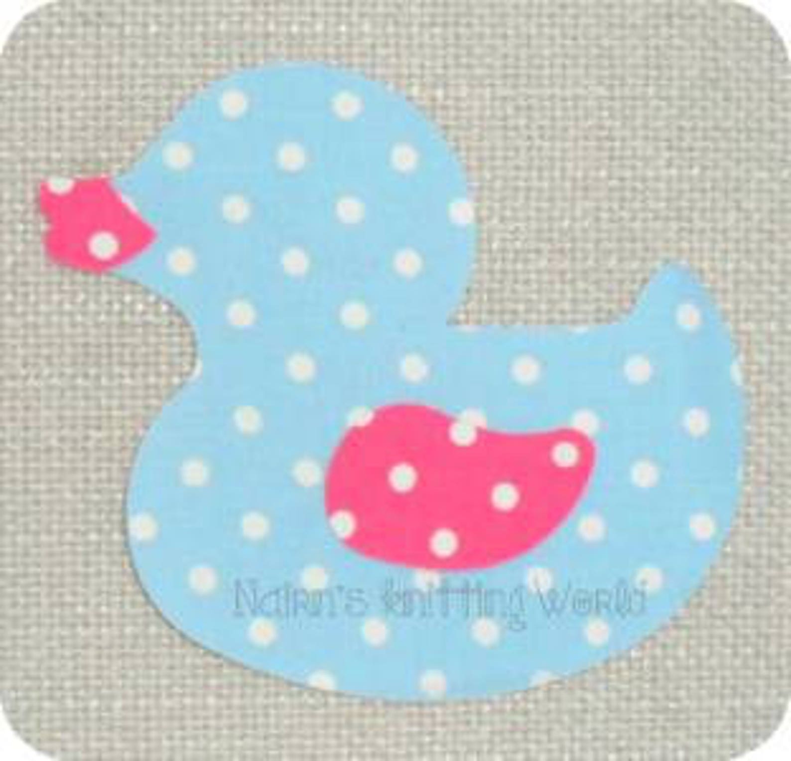 Duck Applique Patch in Blue & White Spotted Cotton Fabric. Cut Out Iron ...