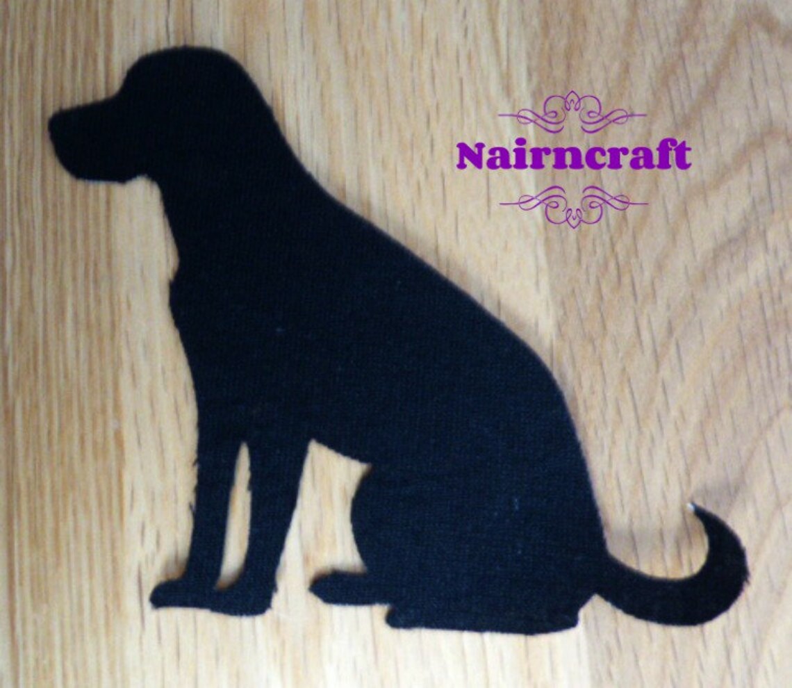 Small Labrador Dog Applique Patches. Made in Black Wool Fabric | Etsy