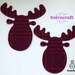 Moose Head Applique Patches Red & Black Harris Tweed Wool is Cut Out ...