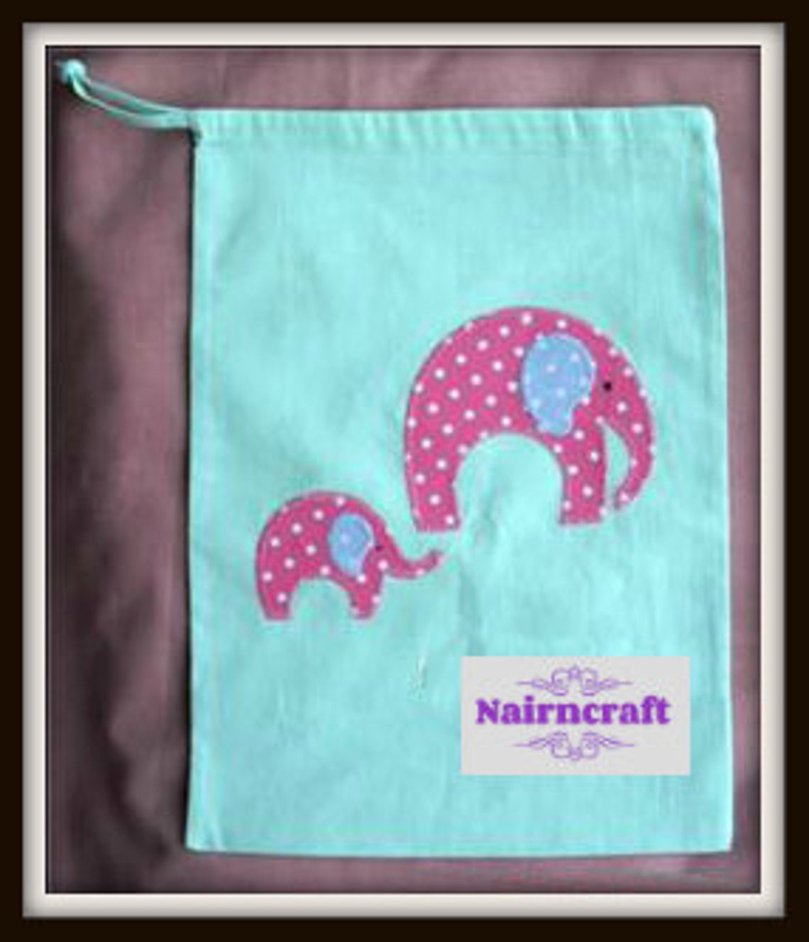 Elephant Applique Patch in Pink & White Spotted Cotton Fabric. - Etsy