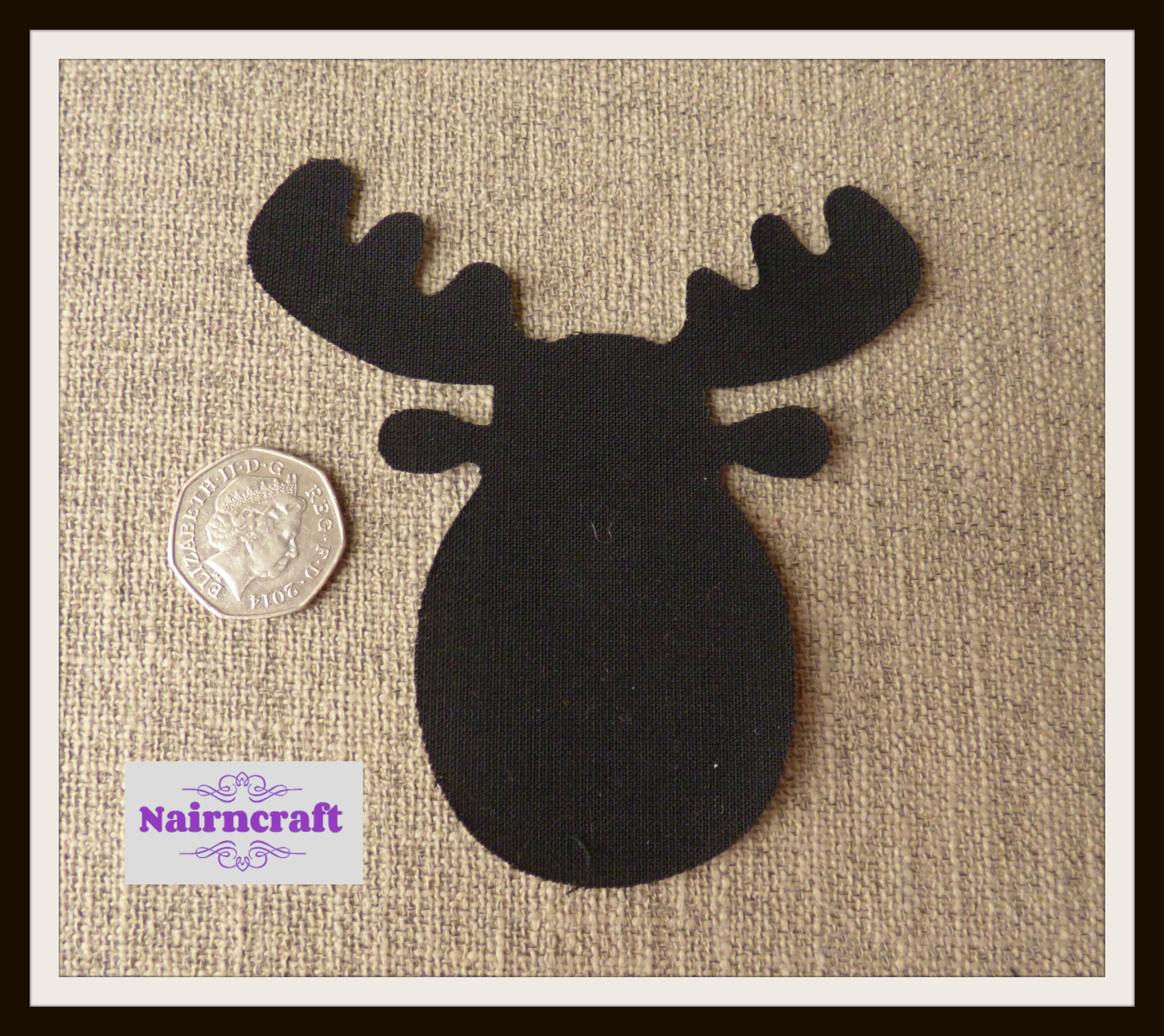 Moose Head Applique Patches Brown Marine Vinyl is Cut Out, Iron on Sew ...