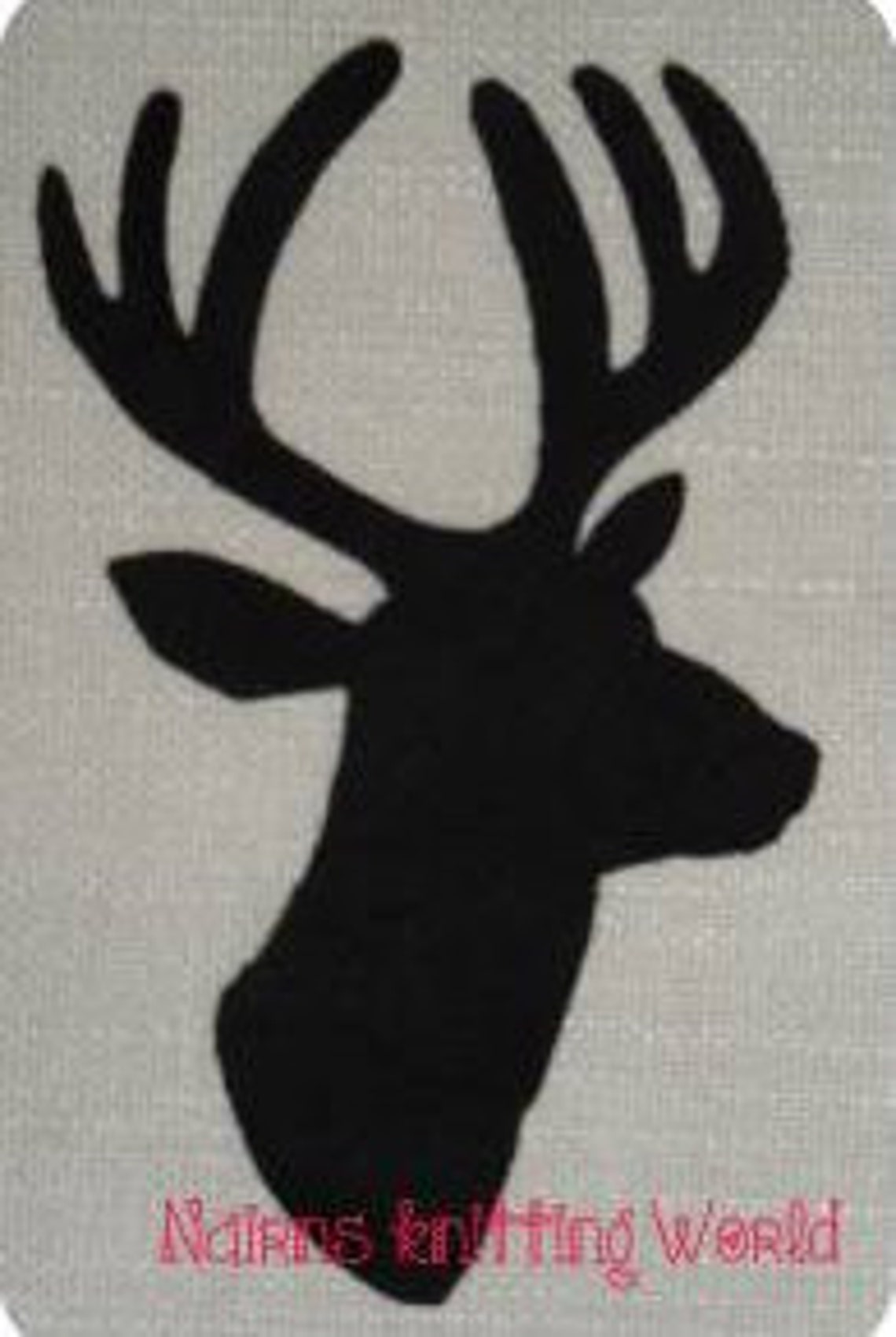 Applique Patch Stag Head Deer Head Buck Head Black Scottish Fabric Fine ...