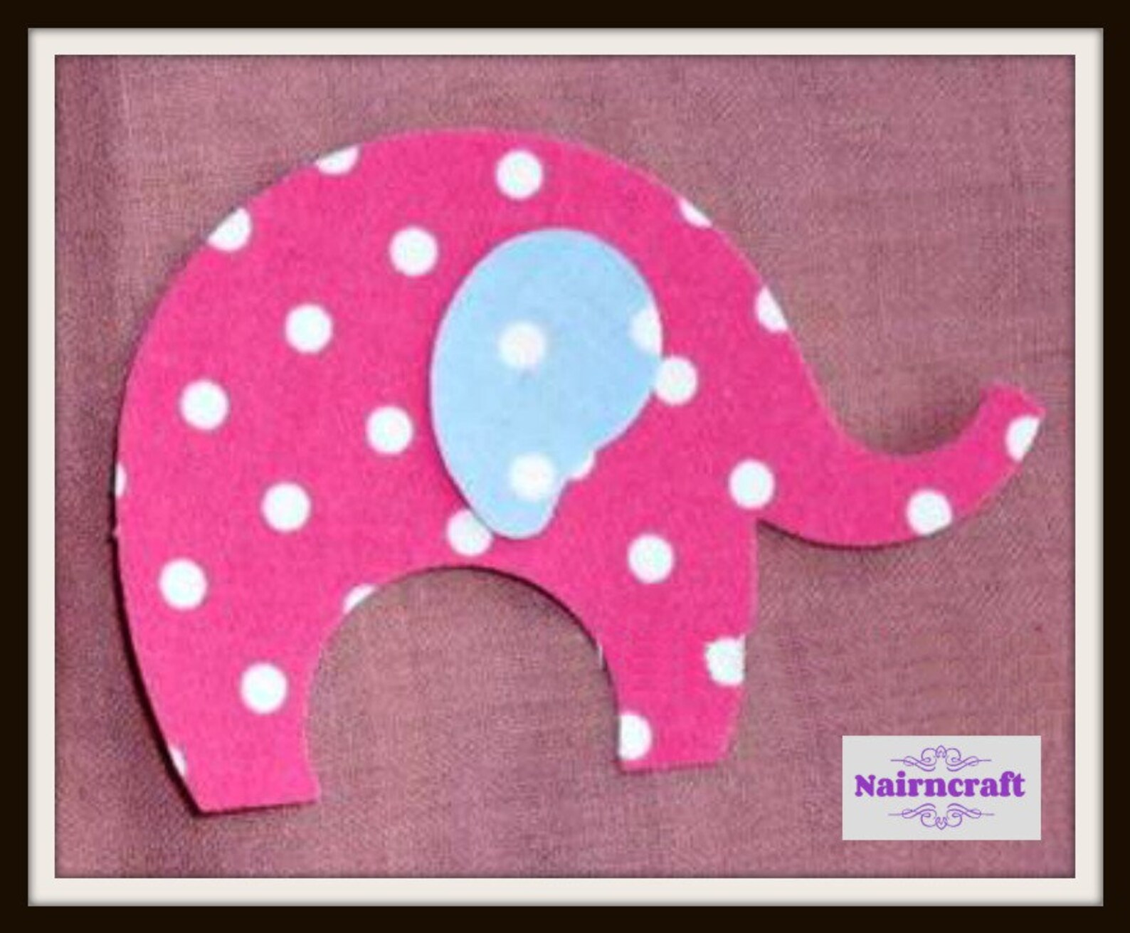 Elephant Applique Patch in Pink & White Spotted Cotton Fabric. - Etsy