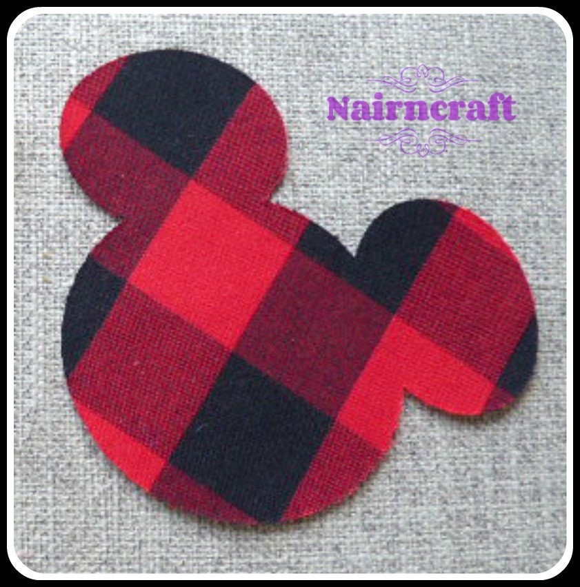 Mickey Mouse Head Applique Patch Lumberjack Check Buffalo - Etsy