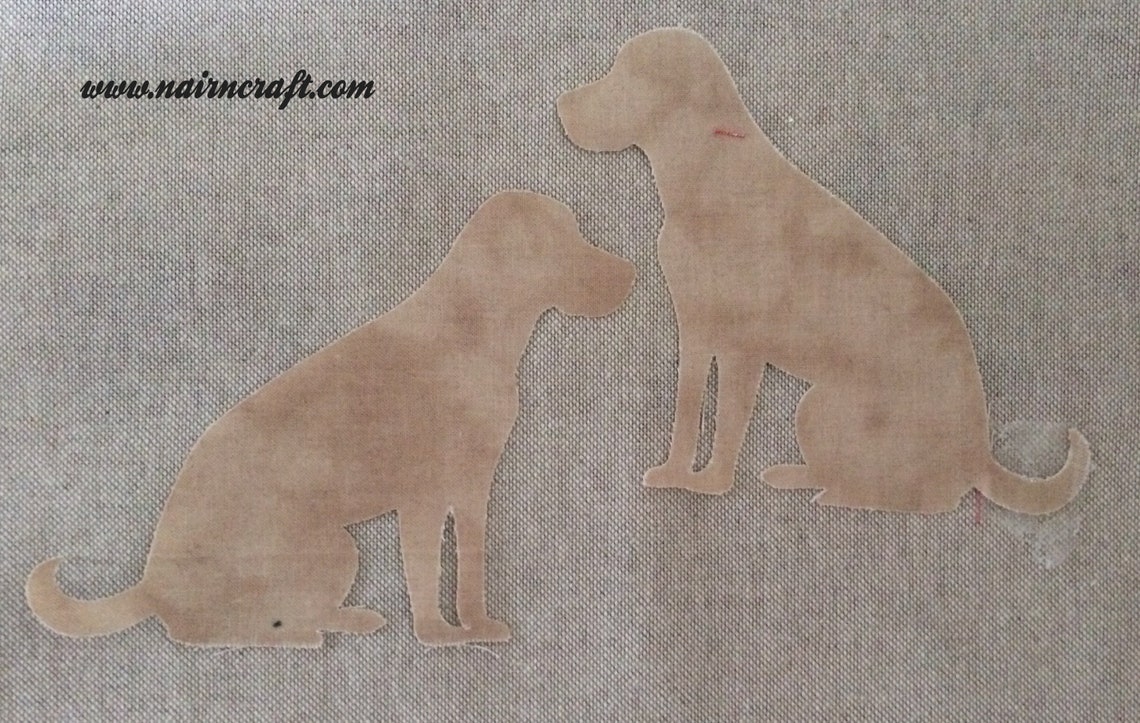 Small Labrador Dog Applique Patches. Made in Sandy Light Brown Cotton ...