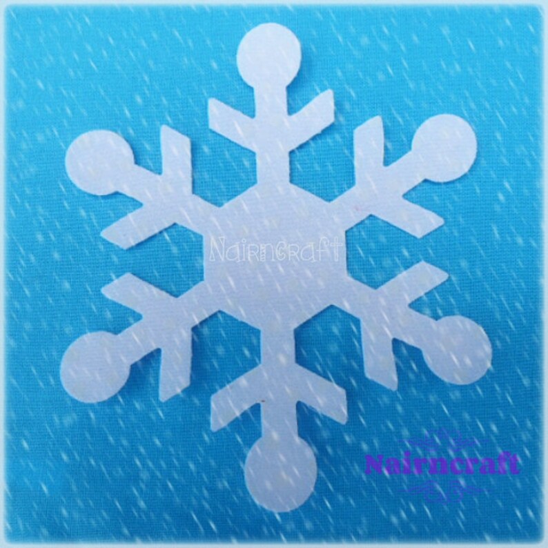 Snowflake Applique Patches in White Spotted Cotton Fabric Cut - Etsy