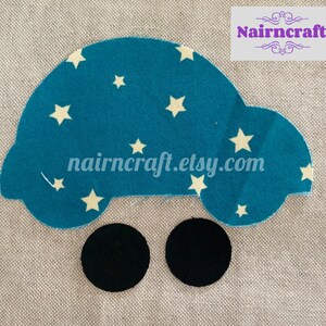 Starry VW Beetle Car Applique Patch Cotton Fabric Cut Out Iron on or ...