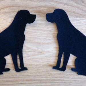 Small Labrador Dog Applique Patches. Made in Black Wool Fabric They Are ...