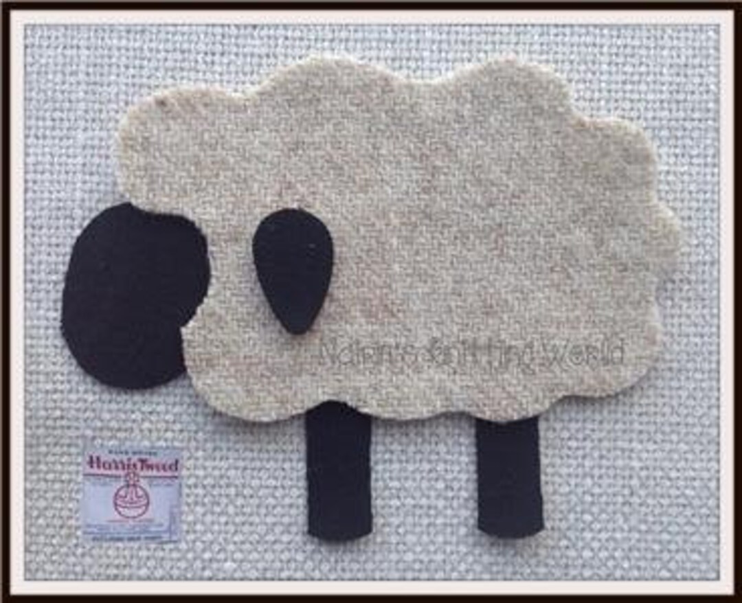 Beige Sheep Applique Patch Made From Harris Tweed Fabric - Etsy