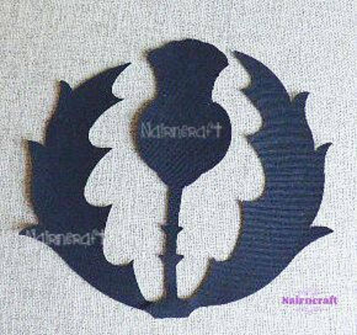 Scottish Thistle Design Applique Patch in Black Wool Fabric. - Etsy UK