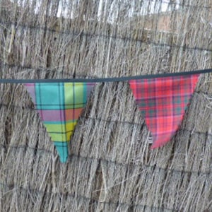 Tartan Plaid Wedding Bunting Handmade of Multi Coloured Tartan Fabric ...