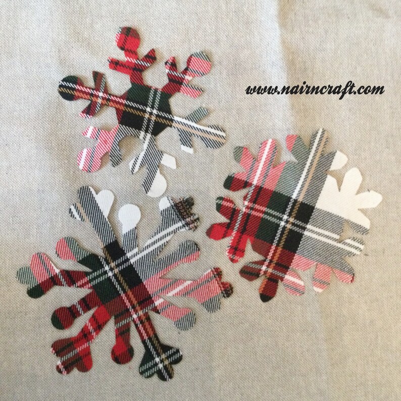 Custom Made Snowflake Applique Patches. Dress Stewart Tartan - Etsy