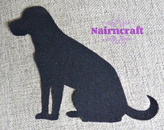 Small Labrador Dog Applique Patches. Made in Black Wool Fabric | Etsy