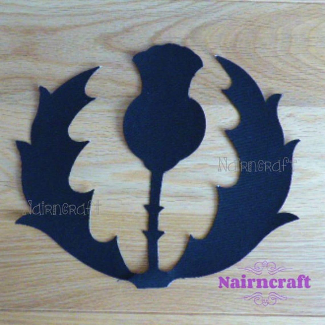 Scottish Thistle Design Applique Patch in Black Wool Fabric. - Etsy UK