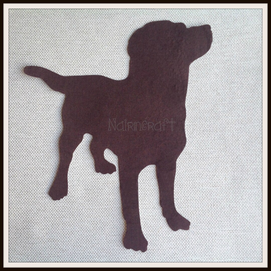 Labrador Lab Dog Applique Patch in Dark Brown Cotton Fabric, Cut Out ...