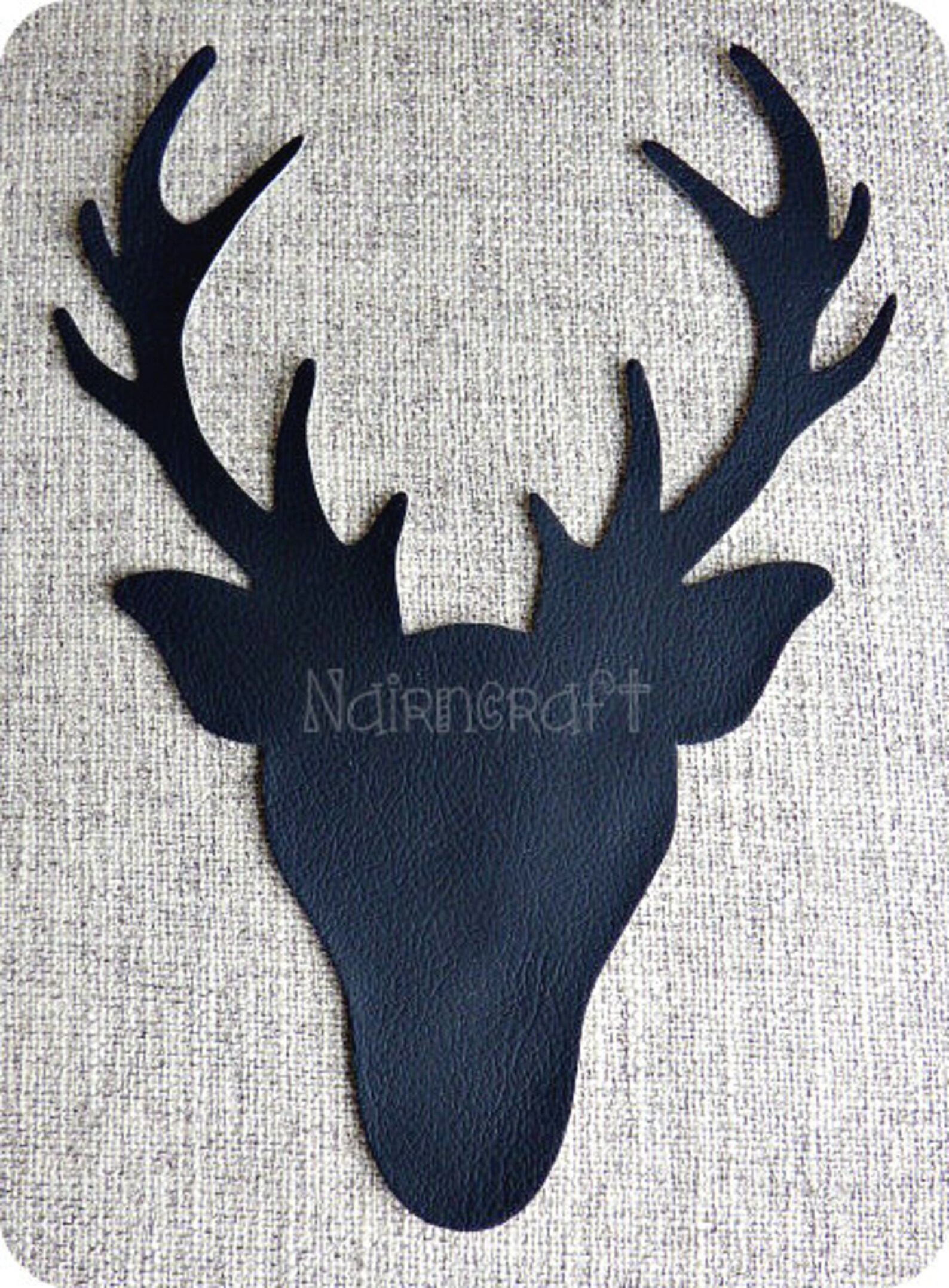 Applique Patch Stag Head Deer Head Buck's Head Black Marine Vinyl ...