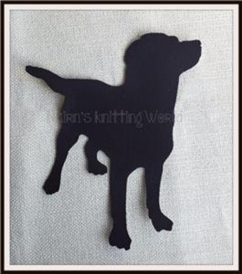 Labrador Lab Dog Applique Patch in Black Wool Fabric, is Cut Out Iron ...