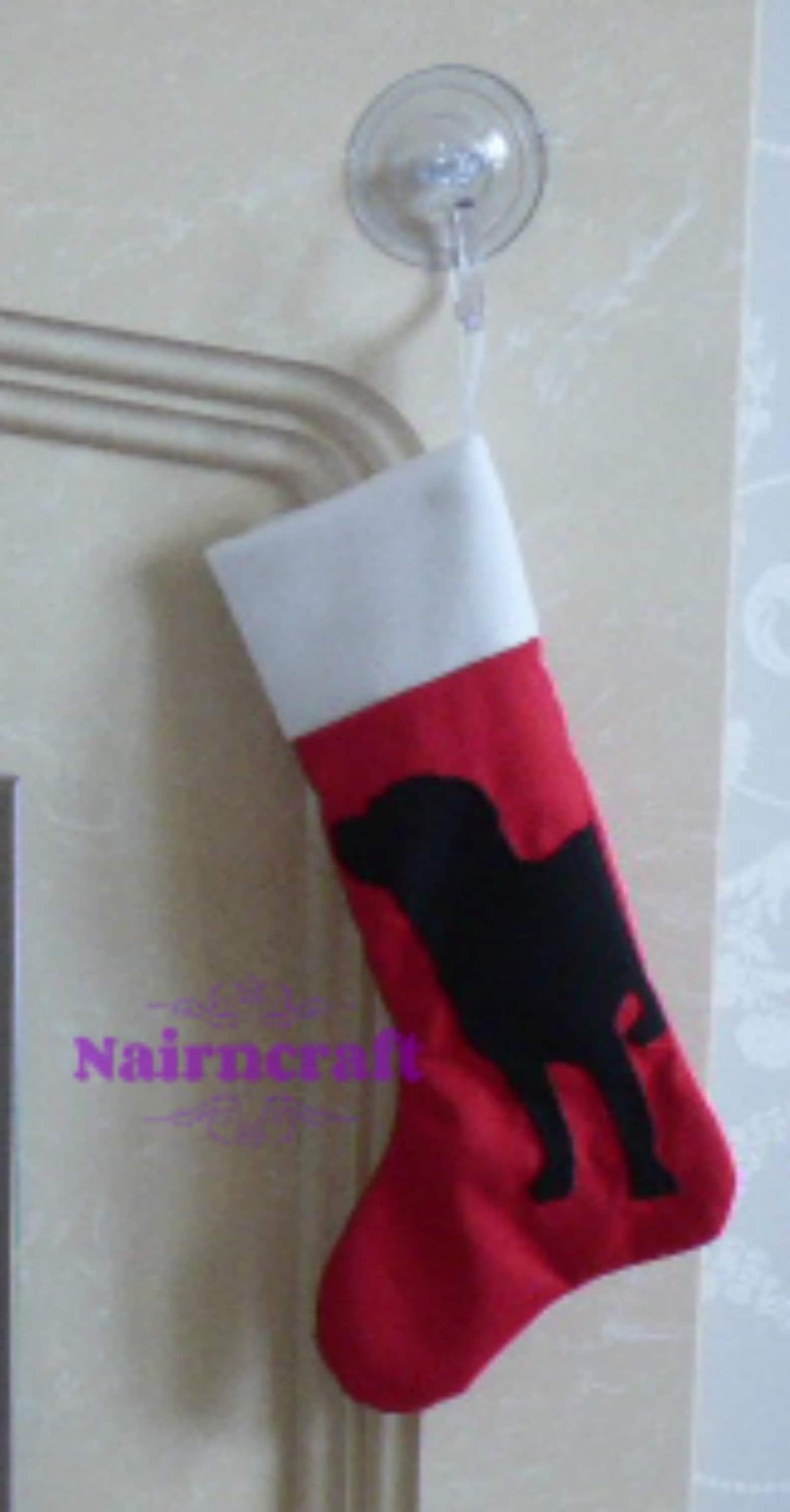 Handmade Christmas Stocking With Black Labrador Dog in Cotton - Etsy