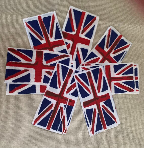 Union Jack Applique Patches 10 pack. Cut out Iron On Motif Decorations ...