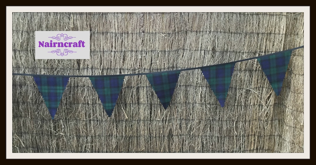 Tartan Plaid Wedding Bunting. Black Watch Tartan Fabric Wedding Bunting ...