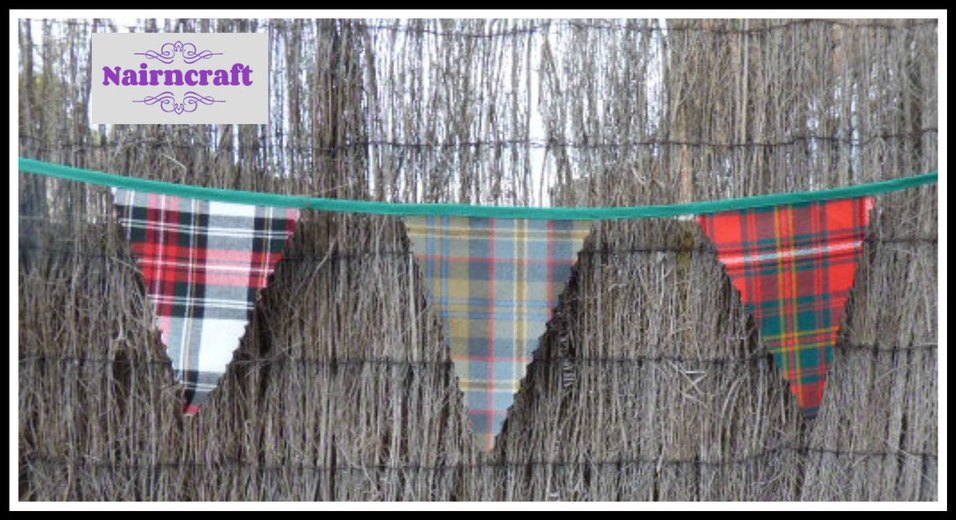 Tartan Plaid Wedding Bunting Handmade of Multi Coloured Tartan Fabric ...