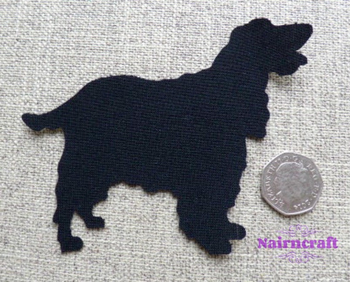 Small Springer Spaniel Dog Applique Patches in Black Wool - Etsy