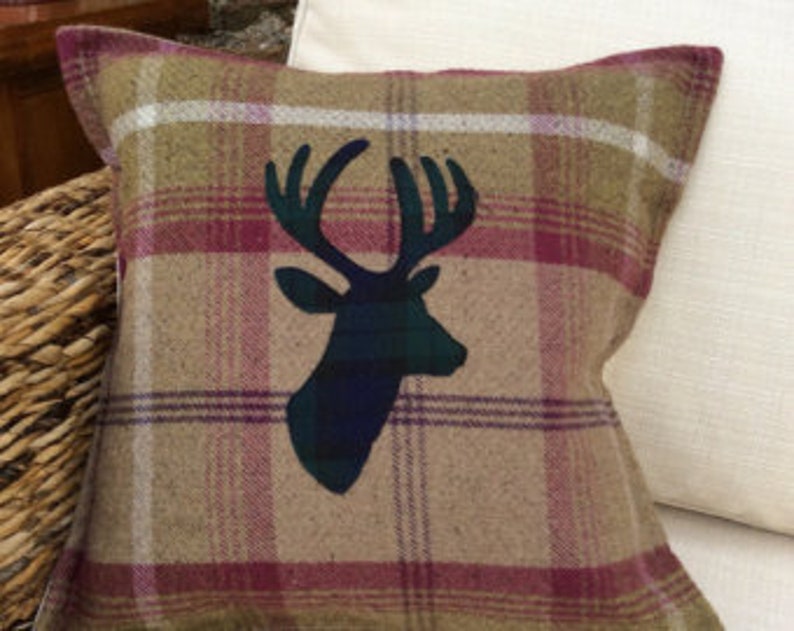 Applique Patch Stag Head Deer Head Buck Head Black Scottish Fabric Fine ...