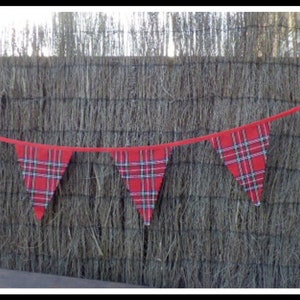 Tartan Plaid Wedding Bunting Handmade of Royal Stewart Tartan Pennants ...