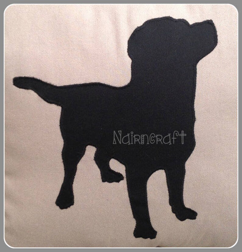 Labrador Lab Dog Applique Patch in Black Wool Fabric is Cut | Etsy
