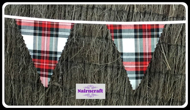 Tartan Plaid Wedding Bunting handmade of Dress Stewart Tartan | Etsy
