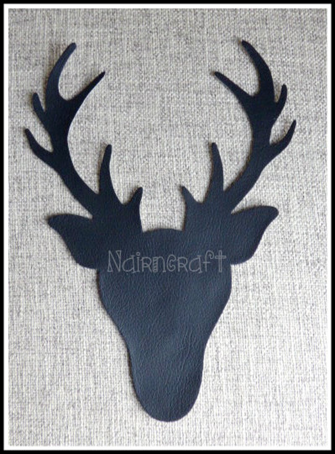 Applique Patch Stag Head Deer Head Buck's Head Black Marine Vinyl ...