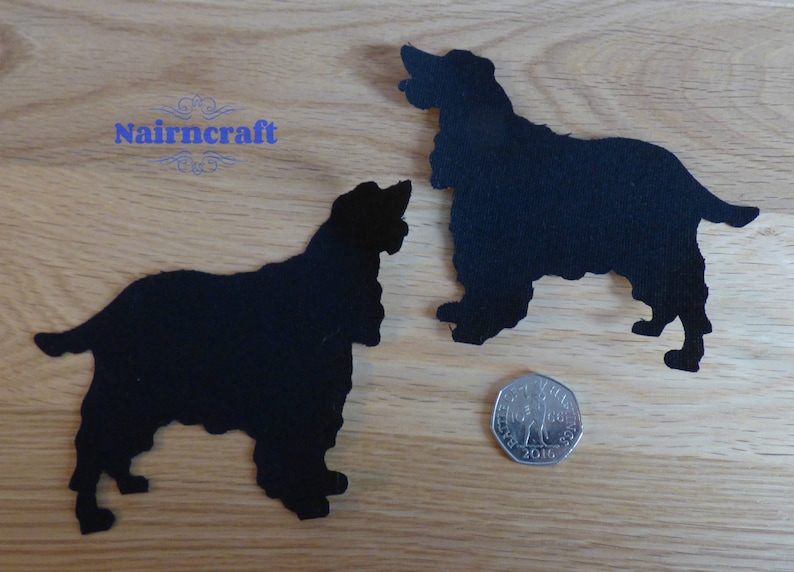 Small Springer Spaniel Dog Applique Patches in Black Wool - Etsy