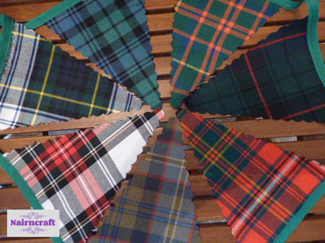 Tartan Plaid Wedding Bunting handmade of Multi Coloured Tartan | Etsy