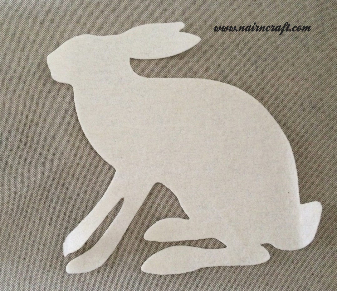 Large Rabbit Hare Applique Patch Made in Winter Harris Tweed Cut Out ...