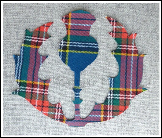 Scottish Thistle Design Applique Patch in Blue Tartan Wool - Etsy