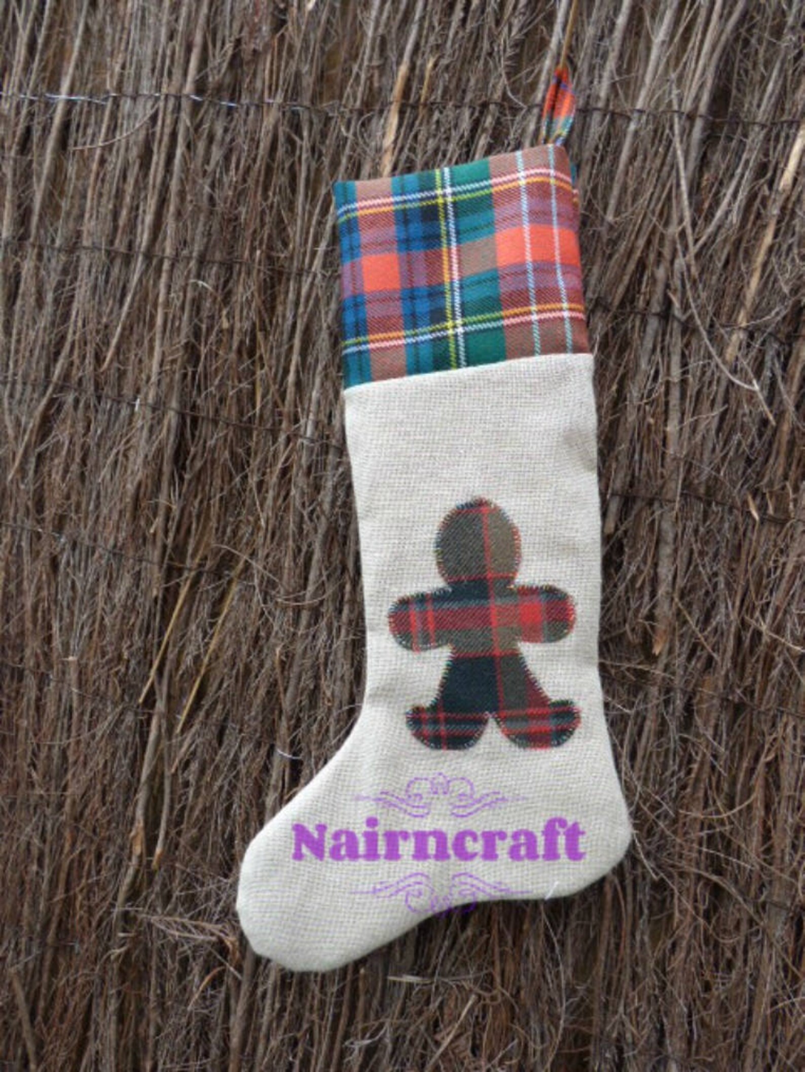 Handmade Gingerbread Man Christmas Stocking Made in Scottish - Etsy