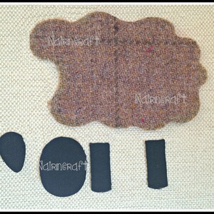Highland Sheep Applique Patch Made in Mustard Brown Harris Tweed Wool ...