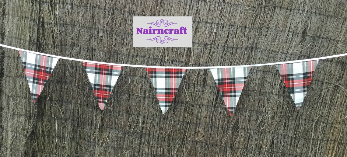 Tartan Plaid Wedding Bunting Handmade of Dress Stewart Tartan - Etsy
