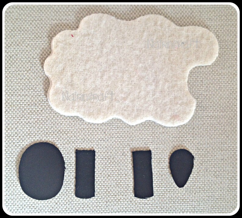 Cream Sheep Applique Patch Made From Brushed Harris Tweed Fabric, Ready ...