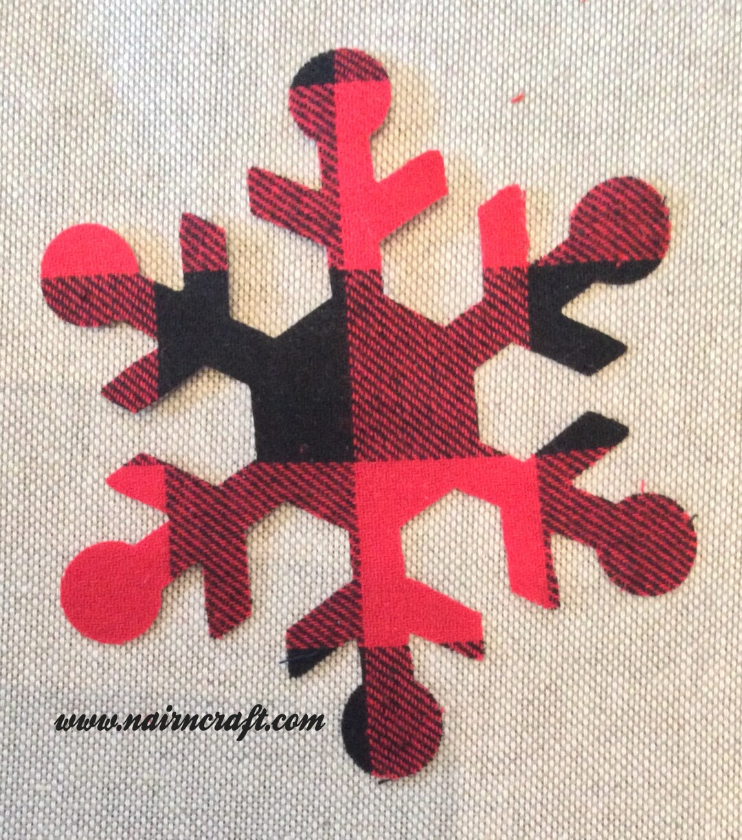 Custom Made Snowflake Applique Patches, Red & Black Lumberjack Buffalo ...