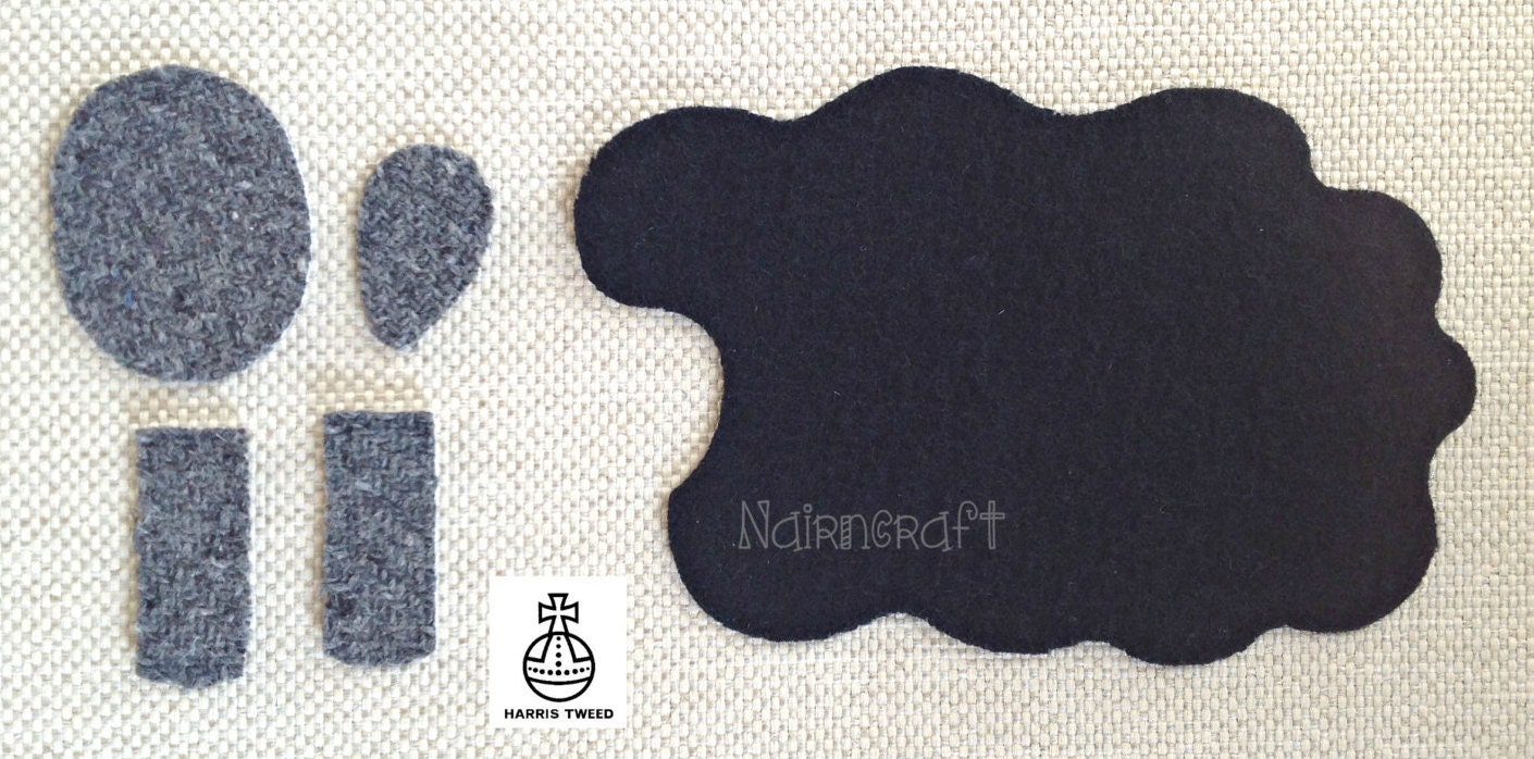 Black Sheep Applique Patch Made From Cashmere and Wool Fabric - Etsy