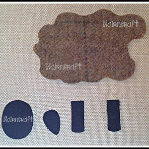 Highland Sheep Applique Patch Made in Mustard Brown Harris Tweed Wool ...