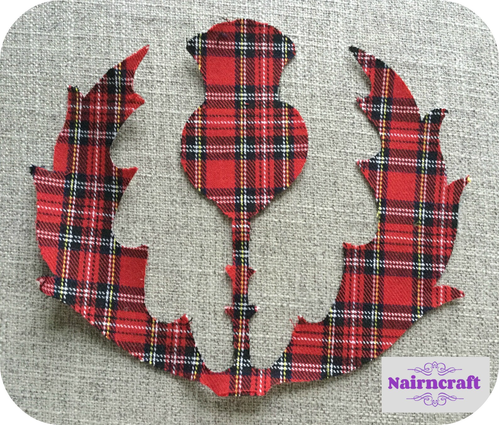 Scottish Thistle Design Applique Patch in Royal Stewart Red | Etsy