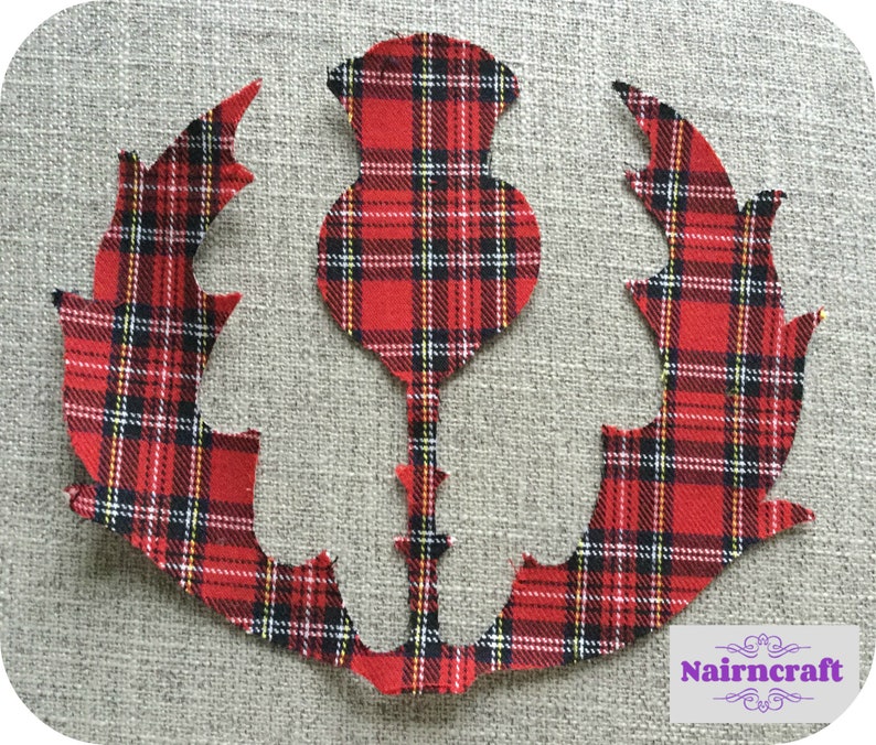 Scottish Thistle Design Applique Patch in Royal Stewart Red | Etsy