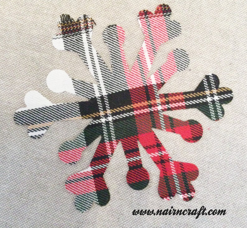 Custom Made Snowflake Applique Patches. Dress Stewart Tartan - Etsy