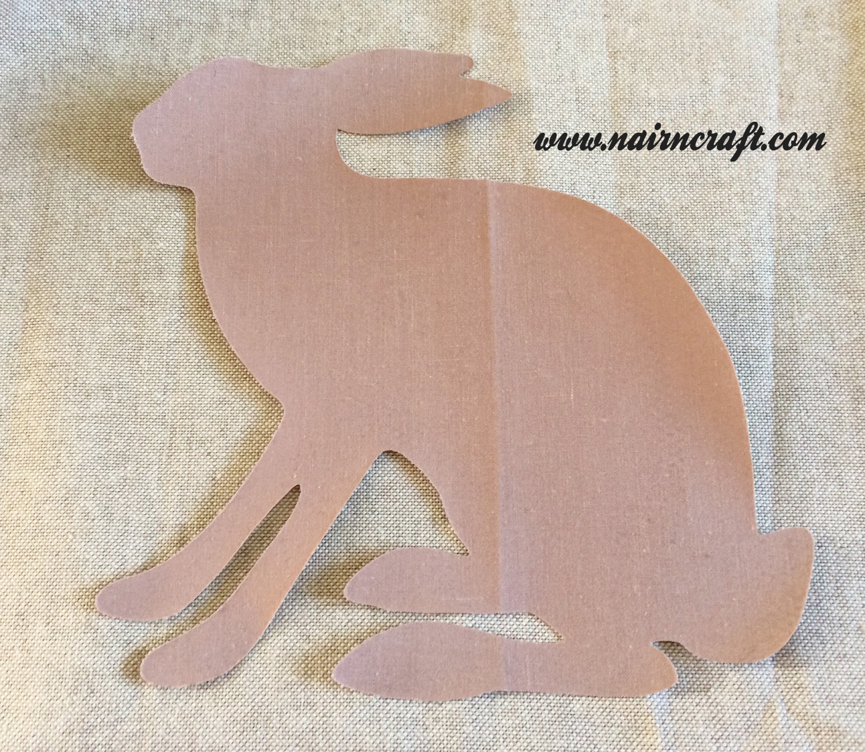 Large Rabbit Hare Applique Patch Made in Brown Scottish Fabric is Cut ...