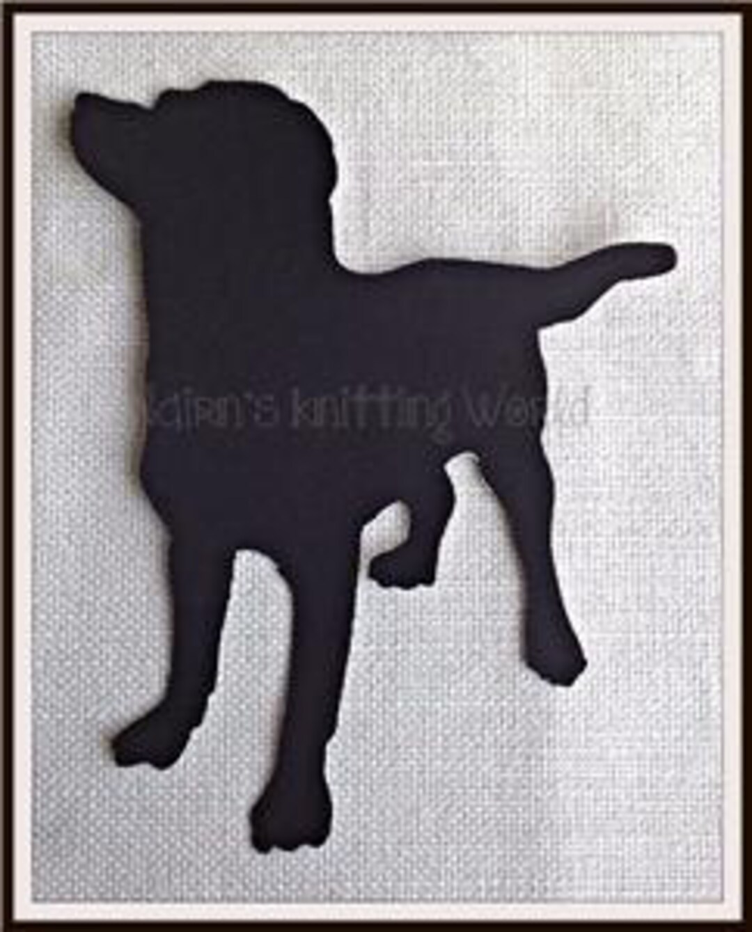Labrador Lab Dog Applique Patch in Black Wool Fabric, is Cut Out Iron ...