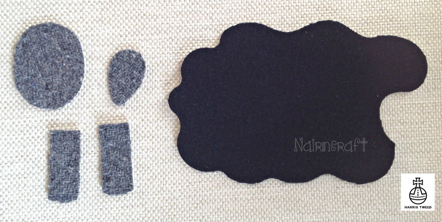 Black Sheep Applique Patch Made From Cashmere and Wool Fabric - Etsy