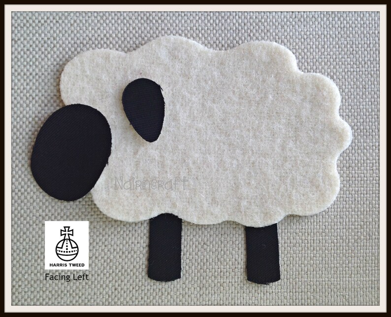 Cream Sheep Applique Patch Made From Brushed Harris Tweed Fabric, Ready ...