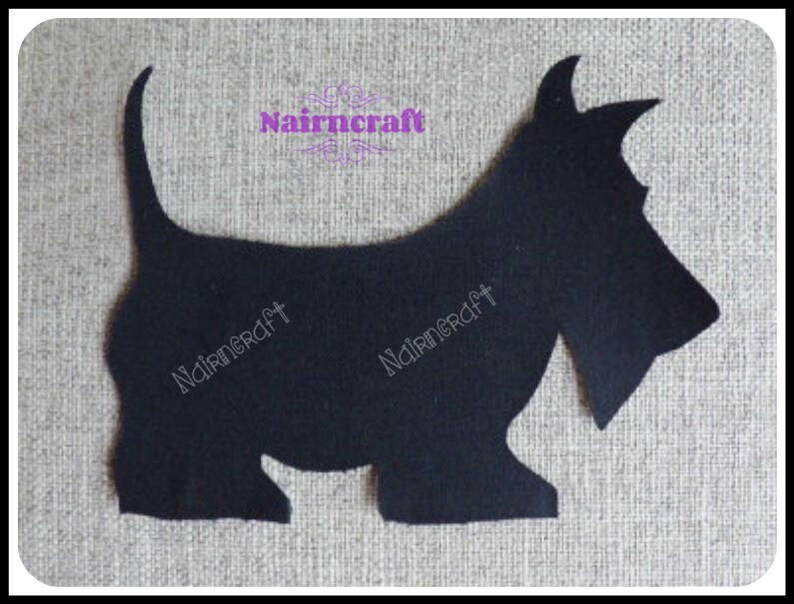 Extra Large Scottie Dog Applique Patch in Black With Olive - Etsy